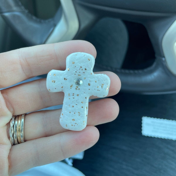 Pocket Cross | Handheld Comfort Cross for Prayer | Polymer Clay Cross ...