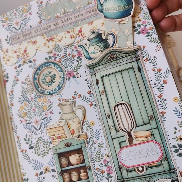 Tea Party Trifold Folio Junkjournal Kit | Vintage Mini Folio | Digital ...