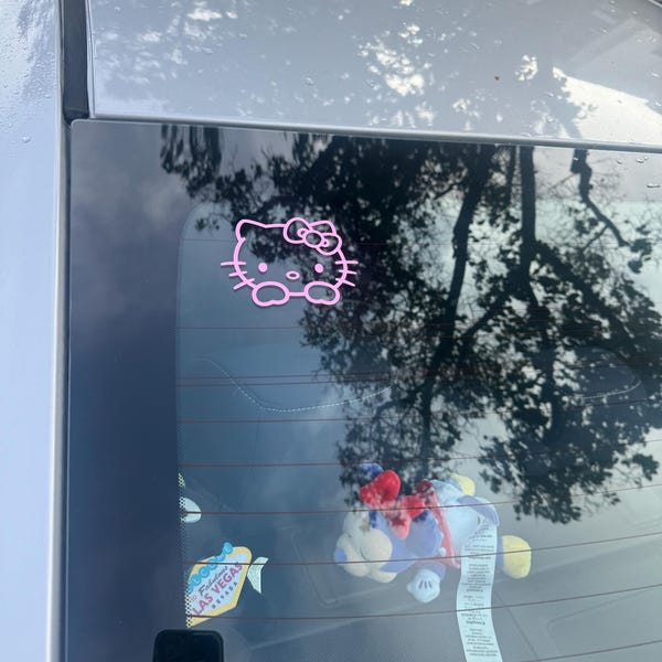 Kitty, Hello Kitty, Car Decal, Rear View Mirror Sticker, Car Window ...
