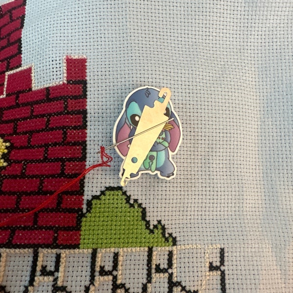 Kawaii 3D Blue Alien Inspired Stitch Stopper Knitting Needles Point ...