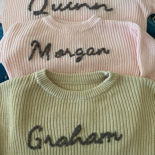 DIY Name Sweater Kit, Embroidery Kit Sweater, Personalized Name Sweater ...