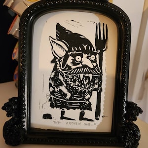 The Kitchen Goblin, Goblin Print, Kitchen Print, Weird Wall Art, Occult ...