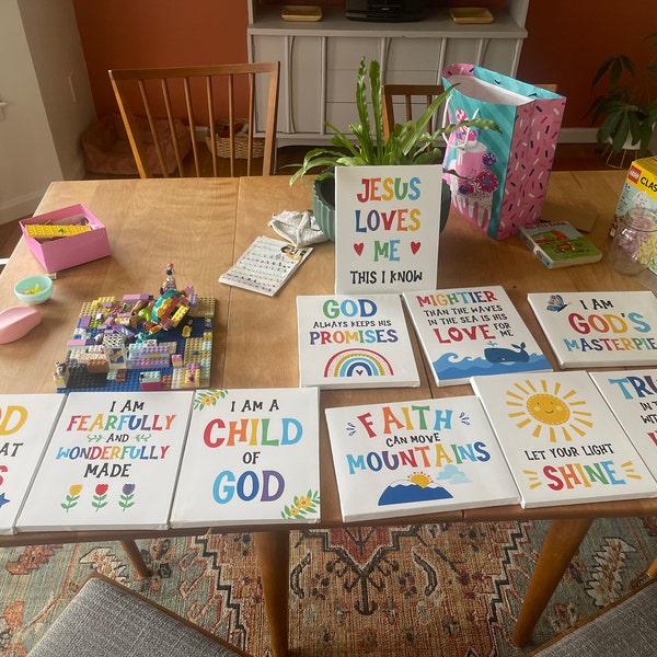 Kids Scripture Art, Printable Bible Verses, Sunday School Wall Decor ...