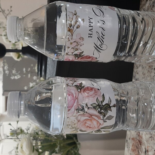 Wedding Bridal Shower Bachelorette Party Decor, Rose Floral Bottle ...