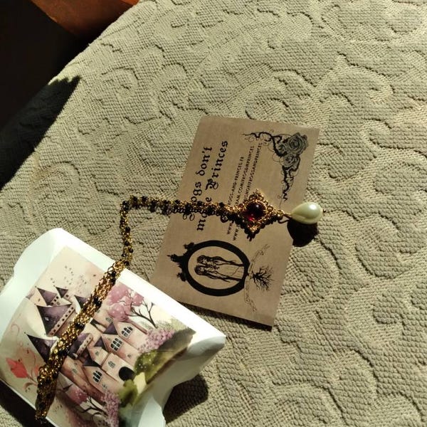 Medicis Red & Black Medieval Declaration Necklace, Tudor, Diamond ...