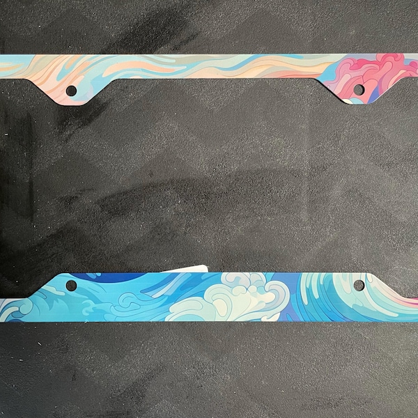 Stained Glass Ocean Wave License Plate Frame Beach Car Accessories ...