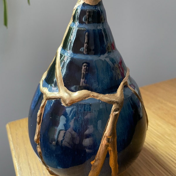 Kintsugi Mini Porcelain White Moon Jar Pot 'yuki 2' - Etsy