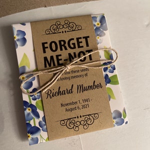 Personalized Memorial Forget-me-not Seed Packets in Lavender - Etsy