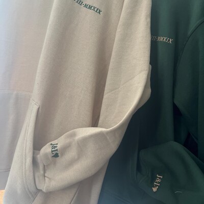 Personalised Embroidered Infinity Symbol Initial Sweatshirt or Hoodie ...