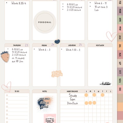Undated Goodnotes Planner Monthly Digital Planner Goodnotes - Etsy