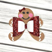 Christmas Gingerbread Bow Template, Christmas Bow SVG, Christmas SVG ...