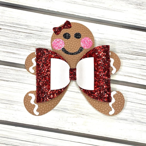 Christmas Gingerbread Bow Template, Christmas Bow SVG, Christmas SVG ...