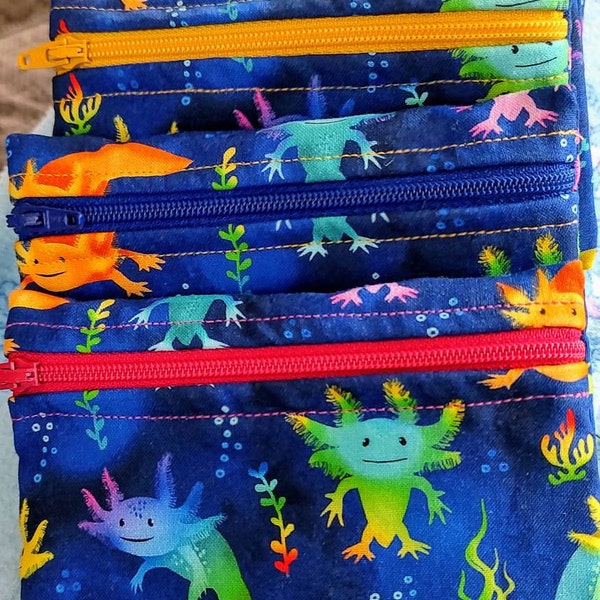 Axolotl Fabric, Cute Axolotl Salamanders by Gail Cadden for Timeless ...