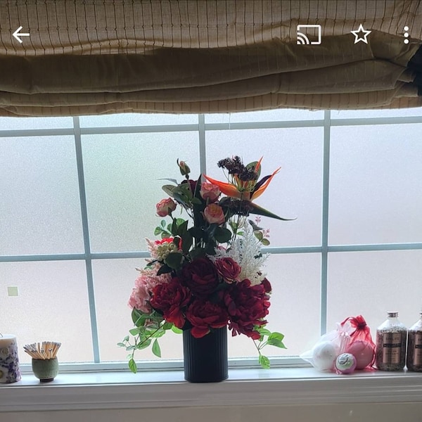 The King | Real Touch Floral Arrangement Centerpiece, Artificial Silk ...