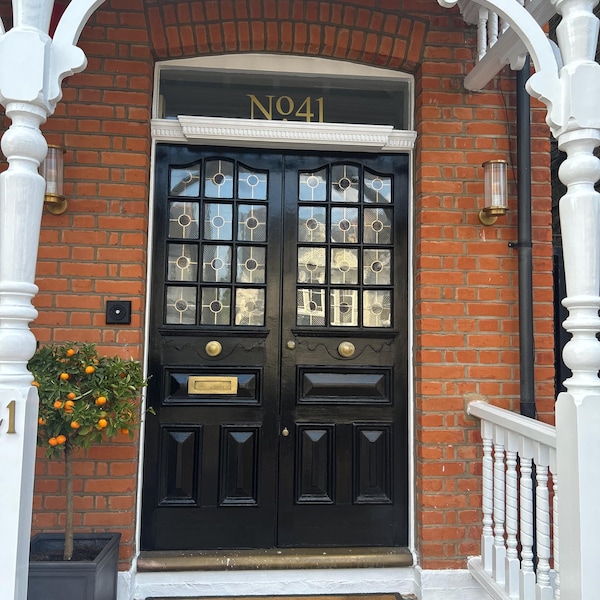 Premium Elegant Fanlight Door Numbers Etched Glass House Numbers ...