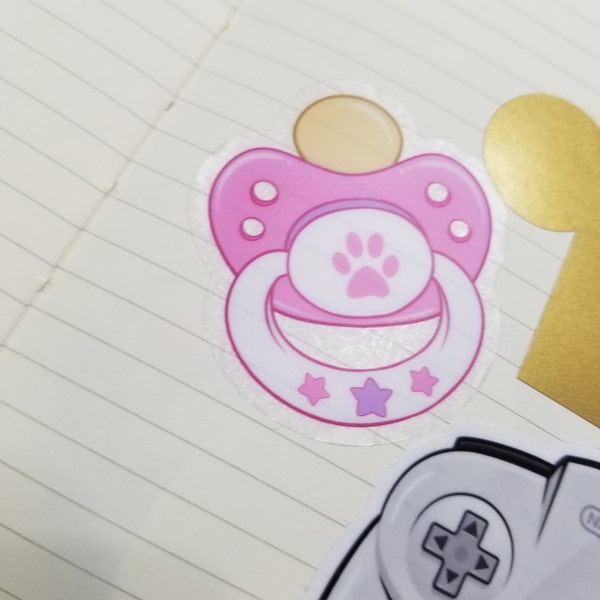 Cute Light Pink Pacifer Sticker CLEAR Transparent - Babyfur AB/DL - Etsy