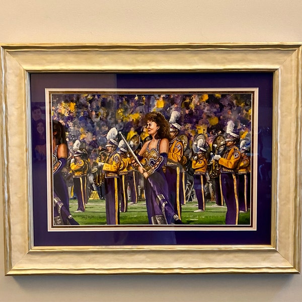 LSU Art Print - Tiger Stadium, Mike the Tiger, Licensed SEC Football ...