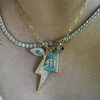 Personalized Shield and Spike Gemstone Necklace - Etsy
