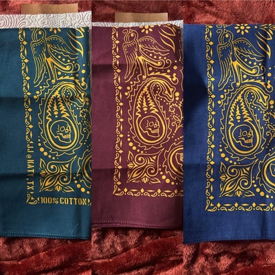 Fall Colors Floral 100% Cotton Bandanas Botanical Head Wraps Scarf ...