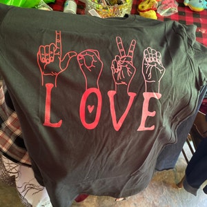 ASL Love Tshirt, Love Sign Language, I Love You Shirt, Hand Love Shirt ...
