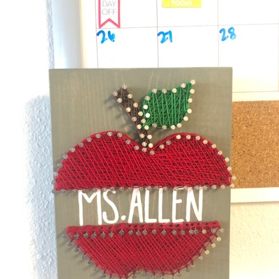 Personalized Apple String Art, Wood String Art, Wall Decor, String Sign ...
