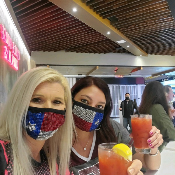 Sparkle Rhinestone Studed Bling Mesh Face Mask, Texas Flag Face Mask ...