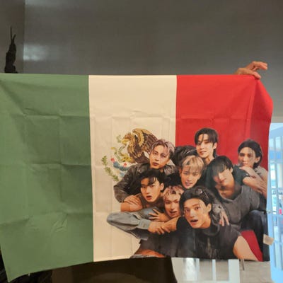 Ateez Mingi Pink Hair America Flag Banner, Ateez Mingi Kpop Flag ...