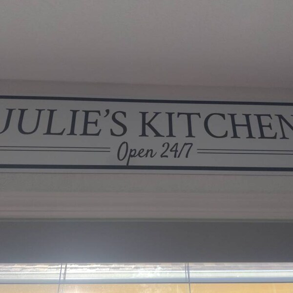 Kitchen Open 24/7 Sign, Personalized Kitchen Name Sign, Custom Gift ...