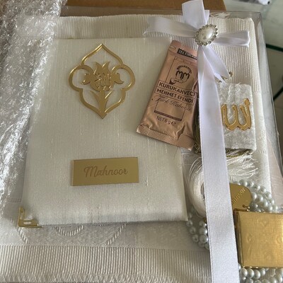 Islamic Gift Set, Personalized Prayer Mat, Muslim Favors, Yaseen Tasbih ...