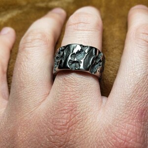 Black Iron Ring Band, Hand Forged Pagan Ring, Adjustable Men's or Women ...