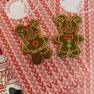 Mickey and Minnie Inspired Disney Gingerbread Cookie Pin Set - Etsy