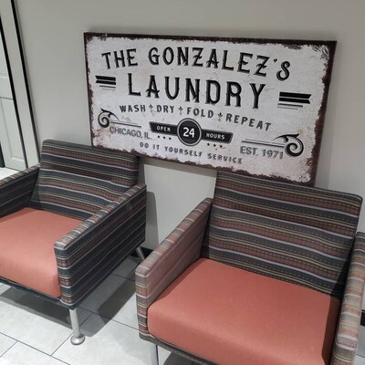 Laundry Prints Wash Dry Sign Laundry Room Decor Personalized Laundry ...