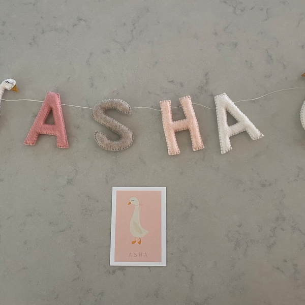 Custom Goose Felt Name Banner, Name Banner for Nursery/room, Geese ...