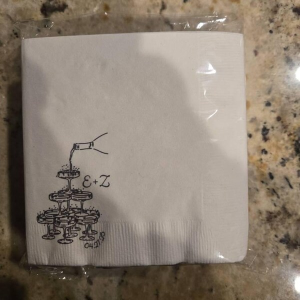 Custom Champagne Tower Cocktail Napkin | Wedding | Party | Bachelorette ...