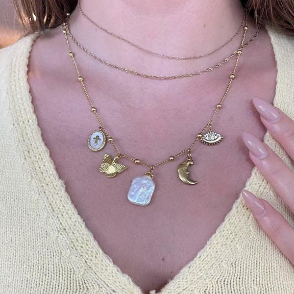 Build Your Own Custom Charm Necklace for Women, Multi Charms, Vintage ...