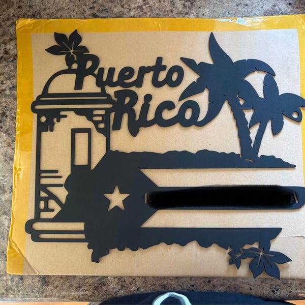 Personalized Puerto Rico Flag Metal Wall Art LED Light Custom Puerto ...