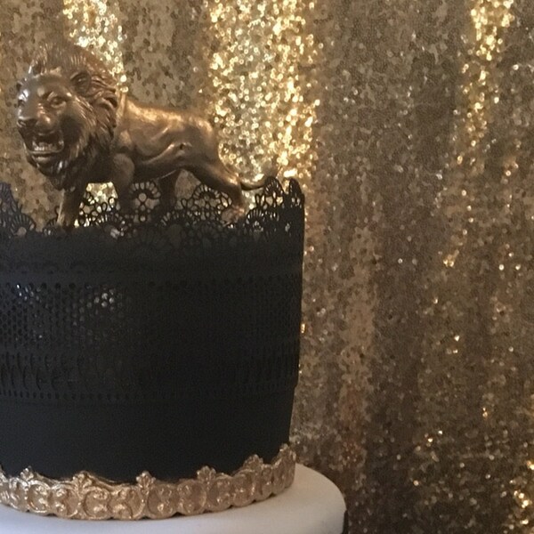 Gold Metallic Lion Safari Chic-birthday-wedding-baby Shower-nursery ...