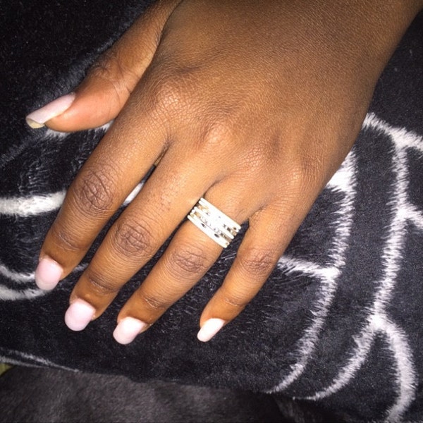 Unique Silver Ring Set Simple Silver Ring Satin Finish Stacking Ring ...
