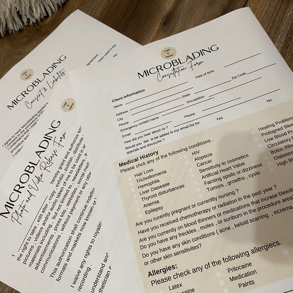 Brow Artist Form , Henna Brow Intake Consent Form I DIY Editable ...