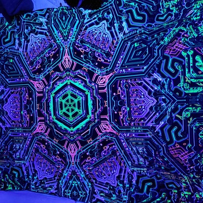 Uv-reactive Backdrop Sunflower Art Fluorescent Tapestry - Etsy