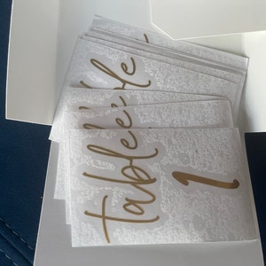 Table Number Sticker, Elegant Wedding Reception Vinyl Decal Numbers ...