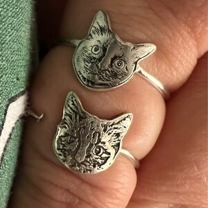 Custom Pet Portrait Ring Your Pet Ring Personalized Pet Ring Cat ...