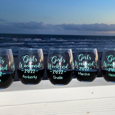 Girls Weekend Wine Glasses Personalized, Girls Weekend Cups, Girls Trip ...