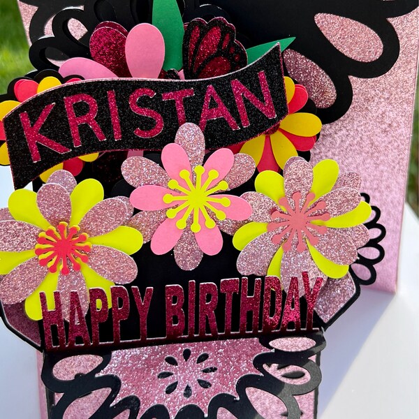 Sunshine Bouquet Card in A Box 3D SVG - Etsy