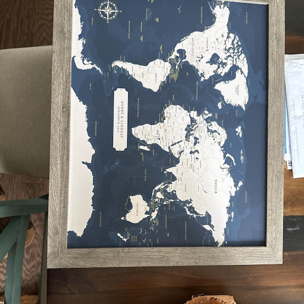 Detailed World Push Pin Map, Custom Push Pin Map for Travels ...