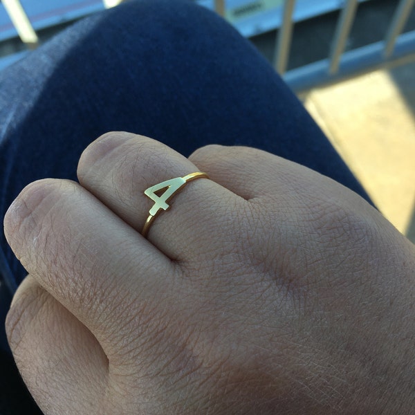 Custom Number Ring • Initials Ring • Stacking Rings • Silver Ring ...