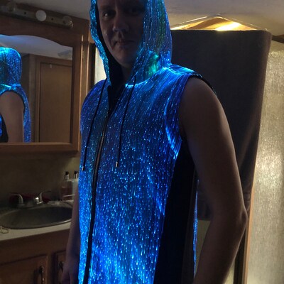 Light up Vest Cool Hoodie for Men LED Jacket Burning Man EDM Rave ...