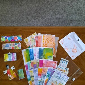 Mini Painted Scrap Pack Colorful Painted Scrap Paper Set Altered Junk ...