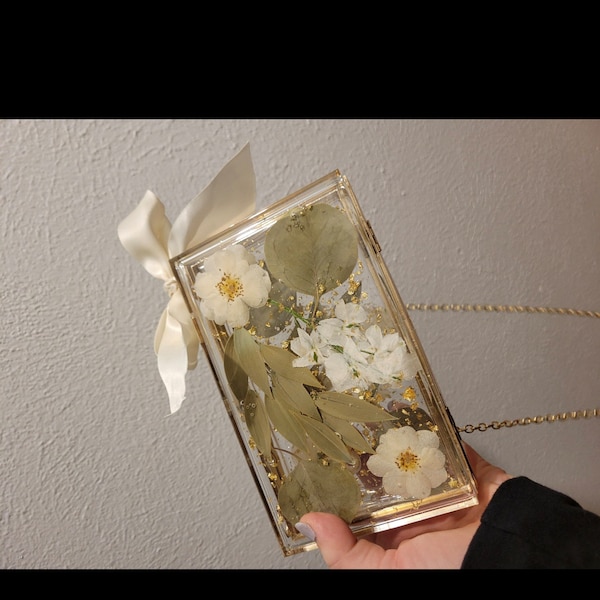 Clear Real Flower Purse, Real Flower Purse, Woodland Purse, Clear Purse ...