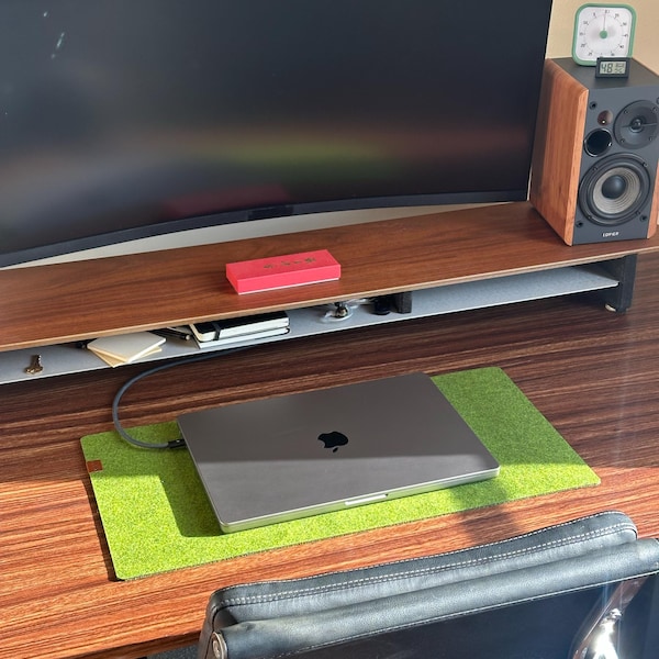 Felt Desk Mat Green, Custom Size Desk Pad Green, Felt Extended Mouse ...